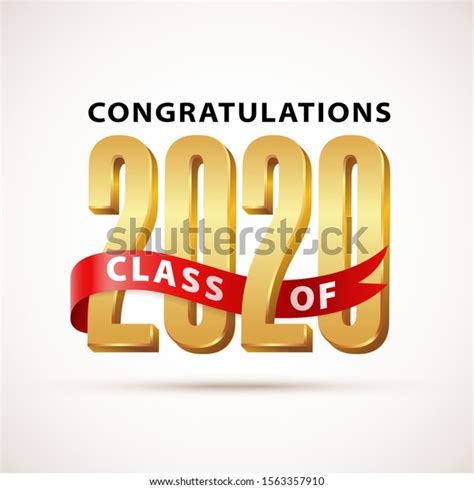 Class 2020 Congratulations Gold Lettering Graduation Stock Vector Royalty Free 1563357910