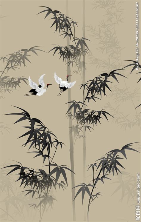 新中式墨竹背景设计图psd分层素材psd分层素材设计图库昵图网