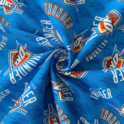Oklahoma City Thunder Pro Basketball Fabric 100 Cotton Nba Pro