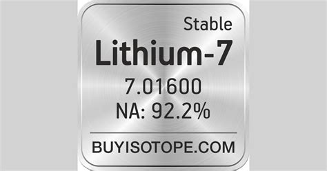 Lithium 7 Lithium 7 Isotope Enriched Lithium 7 Lithium 7 Metal