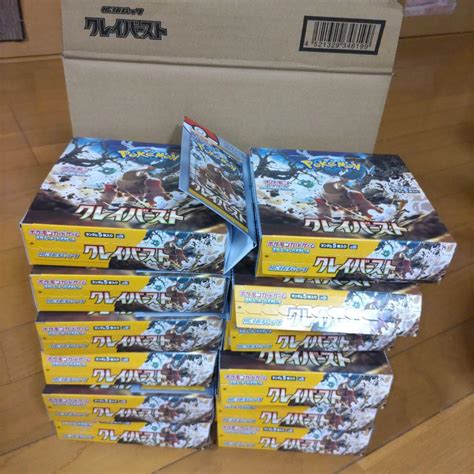 【中古】ポケモンカード 空箱 クレイバースト 12個 カートン箱付き ペリペリ付き メルカリ