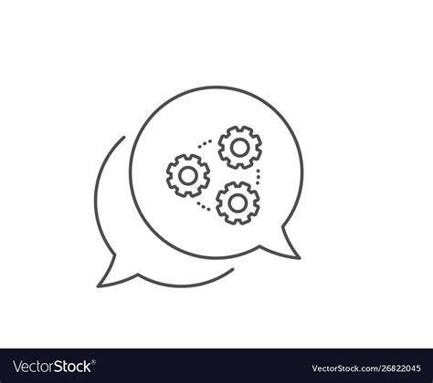 Gears Line Icon Teamwork Cogwheel Sign Working Vector Image