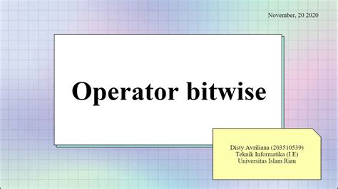 Perhitungan Manual Operator Bitwise Youtube