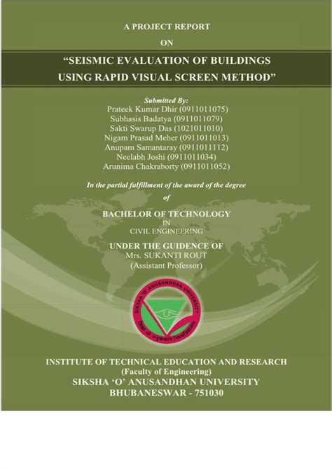 pdf seismic evaluation of buildings using rapid visual screening