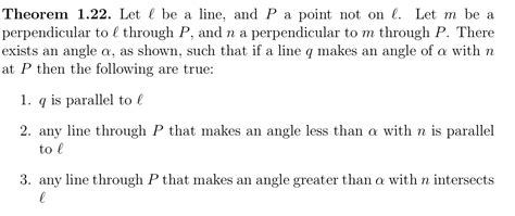 Solved Theorem 1 22 Let L Be A Line And P A Point Not On Chegg Com