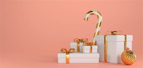 선물 상자에는 크리스마스 공과 지팡이 사탕이 쌓여 있습니다 새해 세일 배경입니다 3d 렌더링 3차원 형태에 대한 스톡 사진 및 기타 이미지 Istock