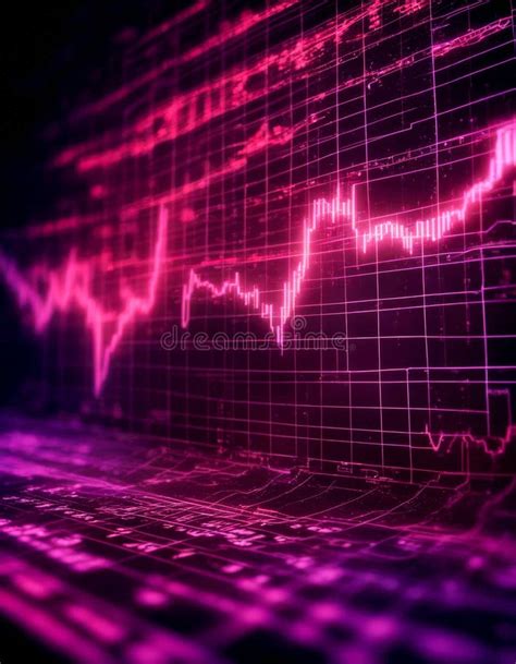 Forex Background Chart Glowing Blurry Three Dimensional Rendering