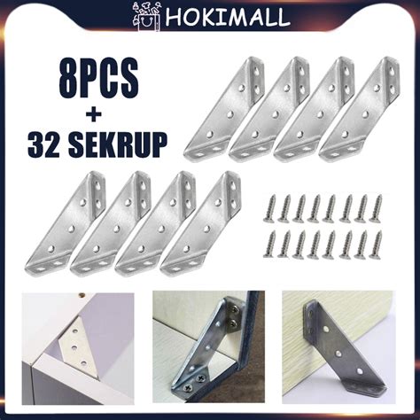 Jual Furniture Corner Connector Stainless Steel Konektor Sudut Segitiga Penyangga Sudut Stand