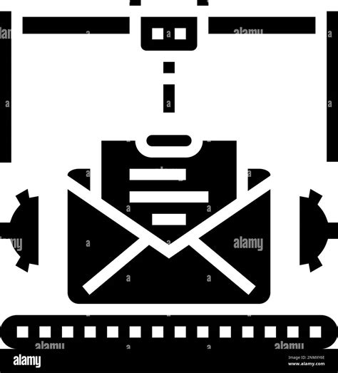 Automated Email Marketing Glyph Icon Vector Illustration Stock Vector