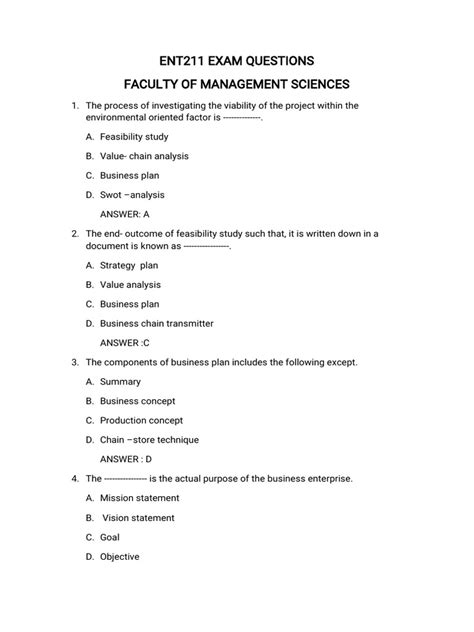 Ent211 Past Questions Anony Pdf