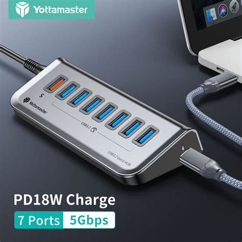 Yottamaster Gbps USB Gen Type C HUB ชารจเรวPD วตต USB C ฮบ อะแดปเตอร ความเรวสงมล