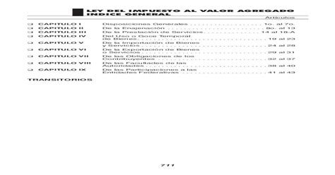 Ley Del Impuesto Al Valor Agregado Indice General · Ley Del Impuesto Al