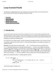 Loop Invariants Pdf Loop Invariants Loop Invariant Proofs The Following Is A