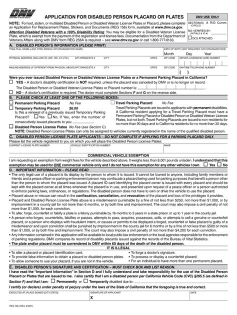 Dmv Handicap Placard Form Fill Online Printable Fillable Blank