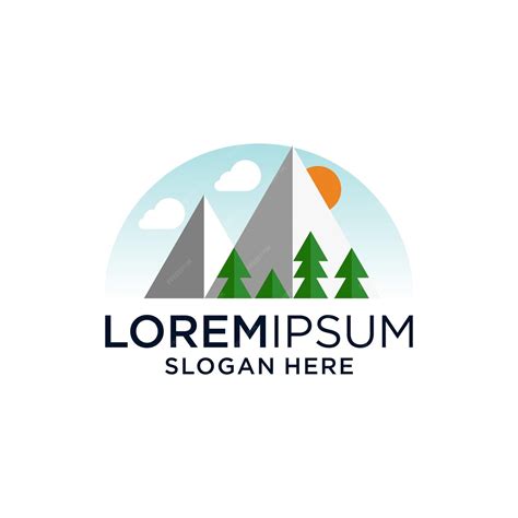 Premium Vector Landscape Logo Design Isolated White Background Landscape Simple Logo Symbol