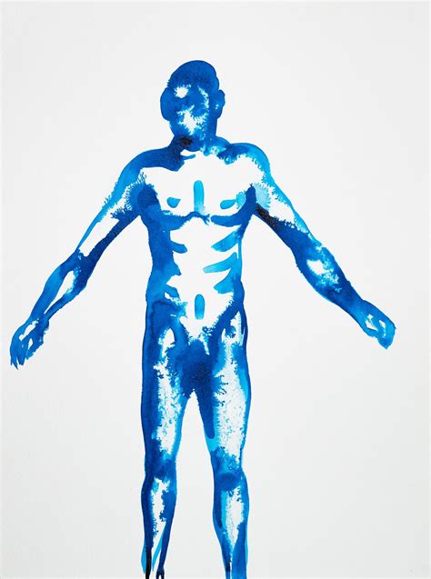 Maciej Olekszy Male Nude Contemporary Figurative Watercolor Painting New Expressionism For