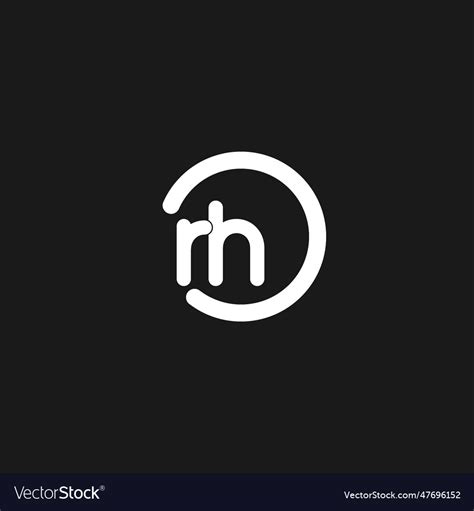 Initials Rh Logo Monogram With Simple Circles Vector Image