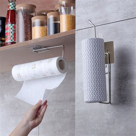 Suporte Porta Papel Toalha Pano Prato Rolo De Papel Filme Alumínio