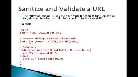 Cs310 Php Sanitize And Validate In Hindiurdu Part 45 Youtube