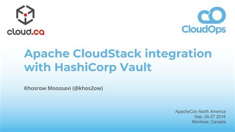 Apache Cloudstack Integration With Hashicorp Vault Ppt