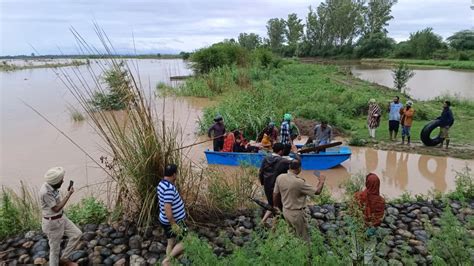 Rain Fury In Punjab Flood Threat Looms In Areas Along Overflowing