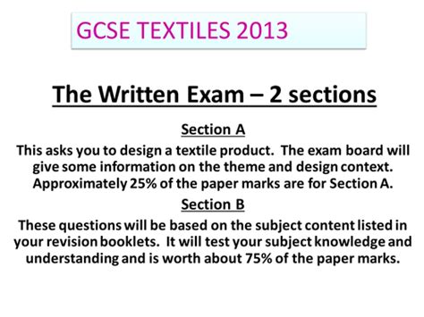 Aqa Gcse Textiles Exam Prep 2015 Booklet By Beckycollina Teaching
