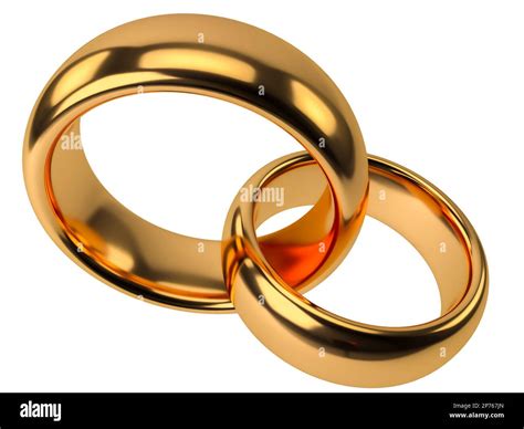 Illustration Of Two Wedding Gold Rings Isolated Unity Concepts Stock