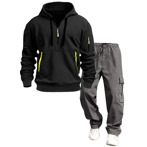 Stamzod Mens Tracksuits Plus Size Sweatsuits For Men Set 2 Piece Casual