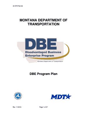 Fillable Online DBE Program Plan Fax Email Print PdfFiller
