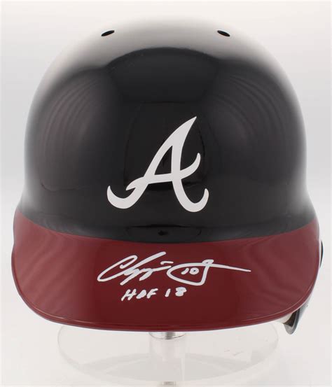 Chipper Jones Signed Atlanta Braves Full Size Batting Helmet Inscribed HOF JSA COA