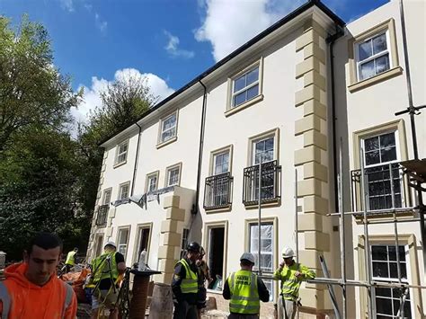 Silicone Render With Stone Resin Architectural Detailing College Road
