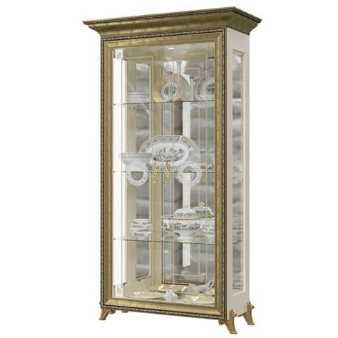 Шкаф витрина МЭРИ мебель фабрика Шкаф витрина Версаль ГВ 01 шкаф 1 дверный Орех 107x47 7x228