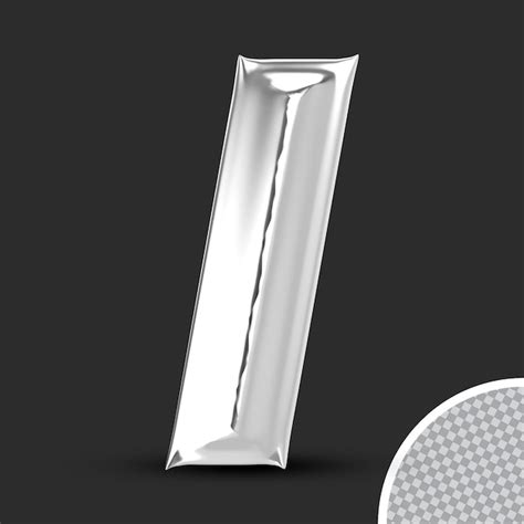 Premium PSD | Number 1 silver 3d rendering