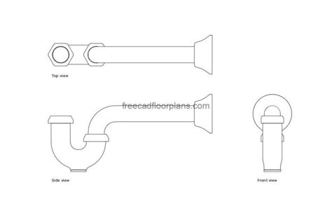 Bottle Trap Free Cad Drawings