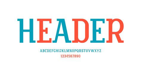 슬래브 세리프 글꼴 알파벳 A에서 Z까지의 문자 및 0에서 9까지의 숫자 벡터 일러스트레이션 10eps 컴퓨터 글자에 대한 스톡 벡터 아트 및 기타 이미지 Istock