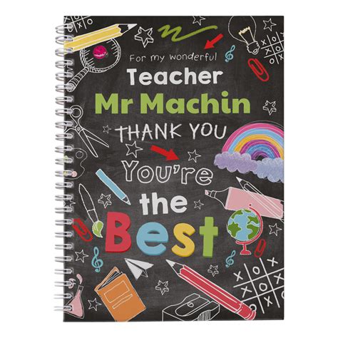 Buy Personalised Thank You Teacher Notebook Chalkboard Youre The