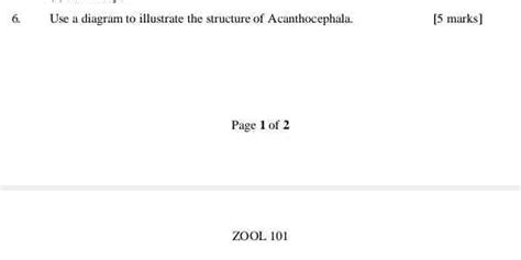Use A Diagram To Illustrate The Structure Of Acanthocephala