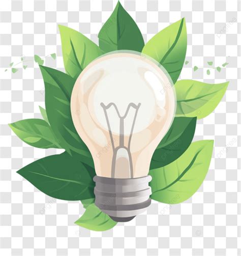 신선한 잎으로 둘러싸인 전구를 이용한 창의적인 에너지 개념 에코 전구 친환경 에너지 지속 가능한 디자인 Png 일러스트 및 이미지 에 대한 무료 다운로드 Pngtree