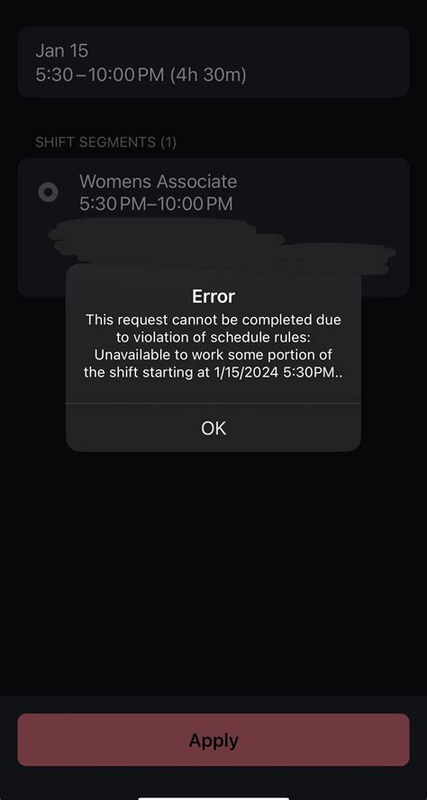Does Anyone Know What This Error On The Workjam App Means I Tried