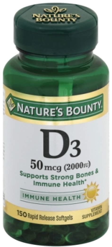 Nature S Bounty Vitamin D Iu Softgels Ea Pack Of Walmart