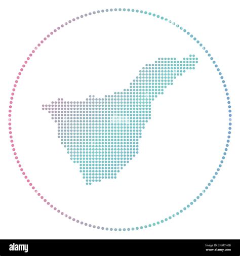 Tenerife Digital Badge Dotted Style Map Of Tenerife In Circle Tech