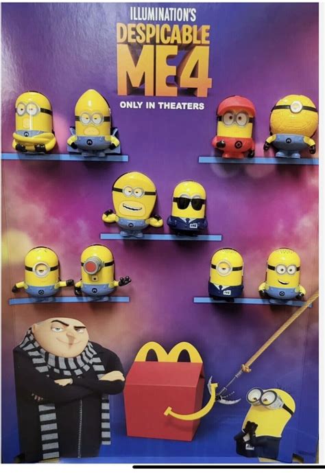 Mcdonalds 2024 Despicable Me 4 Happy Meal Toys Complete Set Of 10 Libby Klein Art