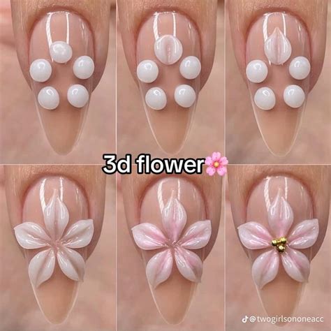 Nails Art Flowers With 3d Flower How To Do 3d Flowers On Nails 3d