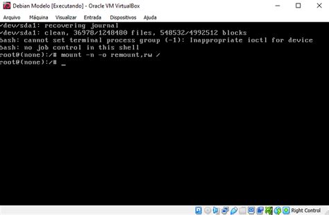 como resetar a senha do linux no virtualbox difusão tech