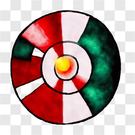 Download Stained Glass Circle With Mexican Flag Colors Pngs Online