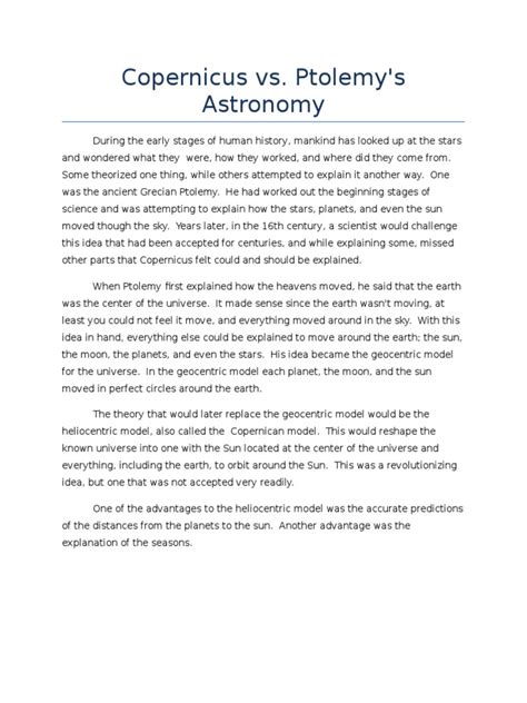 Copernicus Vs Ptolemy Pdf