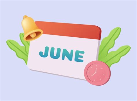 Premium Vector D Calendar Icon June Daily Schedule Planner Calendar