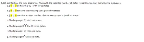 Solved 5 35 Points Give The State Diagram Of NFAs With Chegg Com