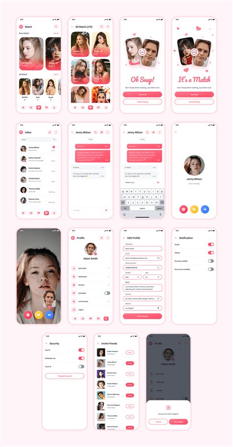 Kencan Dating App UI Kit Behance