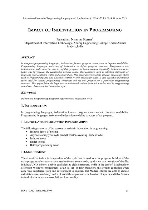 Impact Of Indentation In Programming Pdf Programming Languages Computing